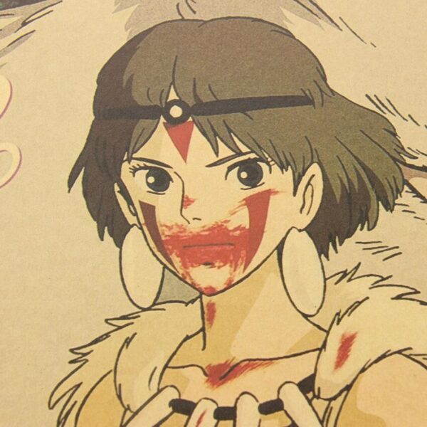 Princess Mononoke Home Decor Vintage Poster - Studio Ghibli Merch Store ...
