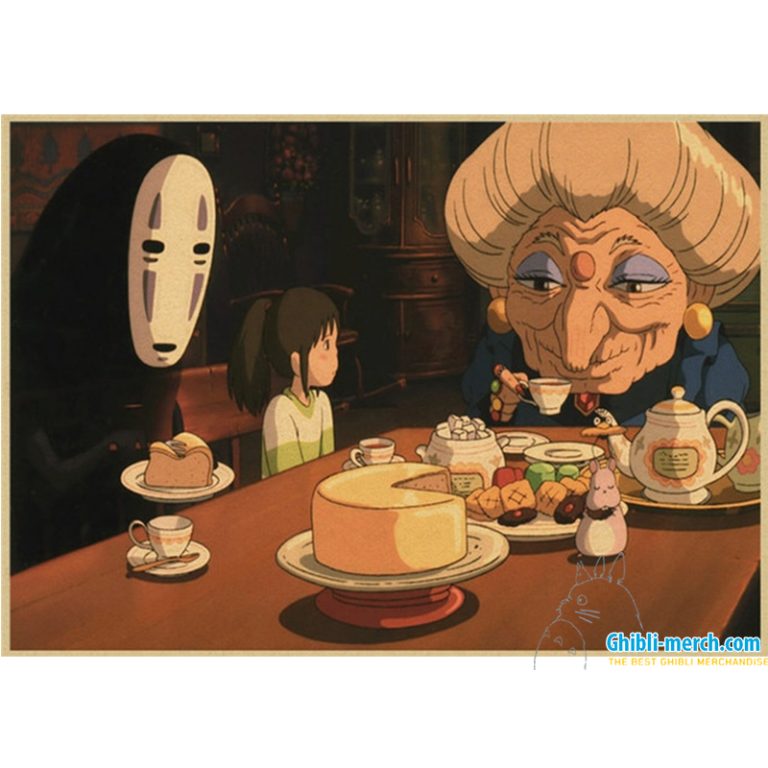 Spirited Away Chihiro And No Face Man Poster (10 Styles) - Ghibli Merch ...