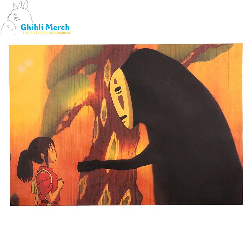 Spirited Away Chihiro And No Face Man Poster - Studio Ghibli Merch ...