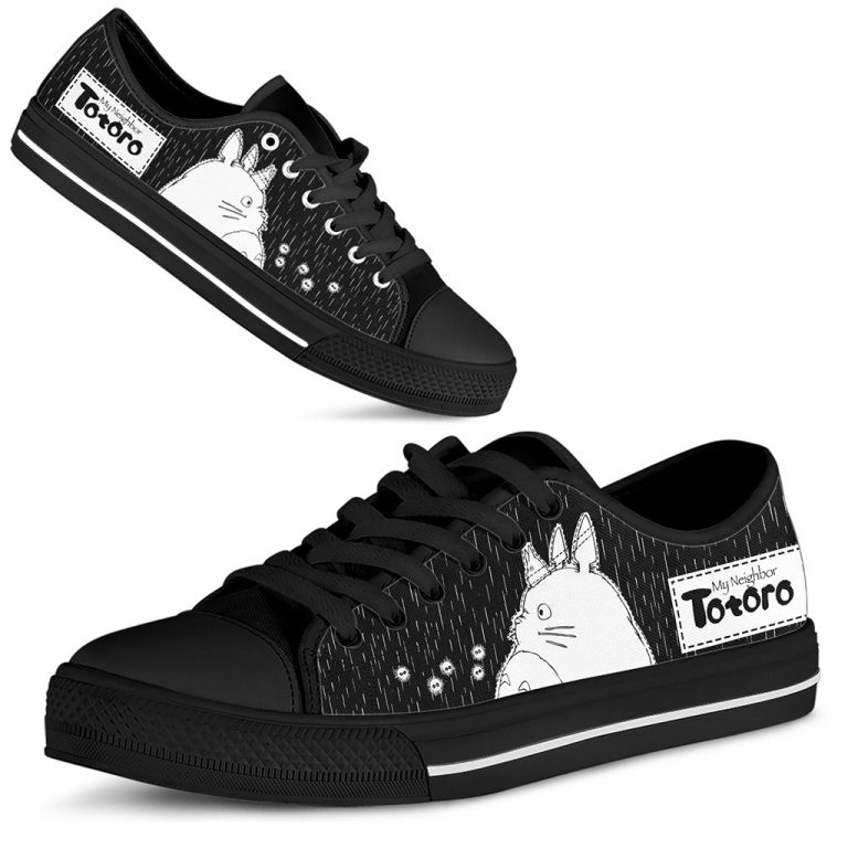 Totoro And Soot Sprites Shoes Canvas Low Top - Ghibli Merch Store ...