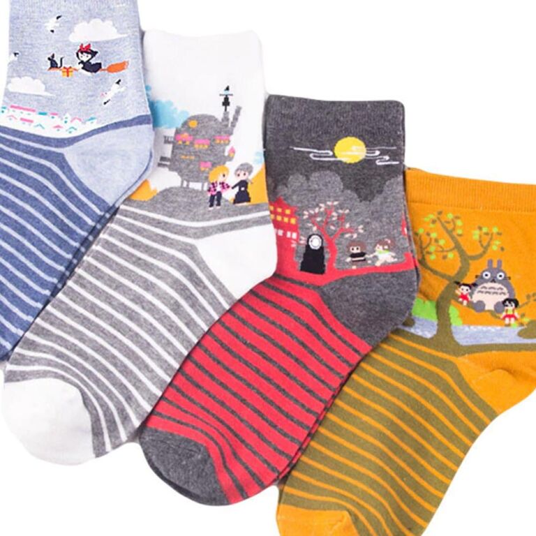 Studio Ghibli Characters Cute Socks (Totoro , Catbus, Soot Sprites, Ponyo )