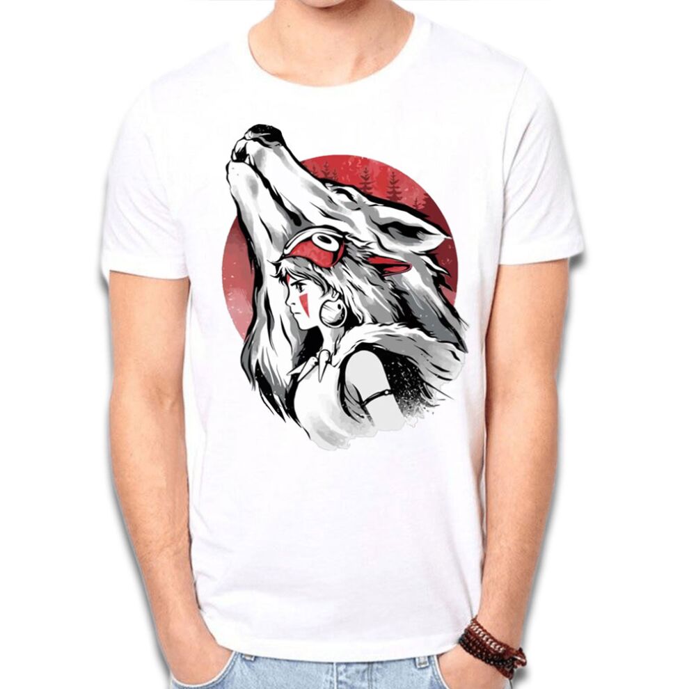 Princess Mononoke And Wolf Red Moon T Shirt - Ghibli Merch Store ...