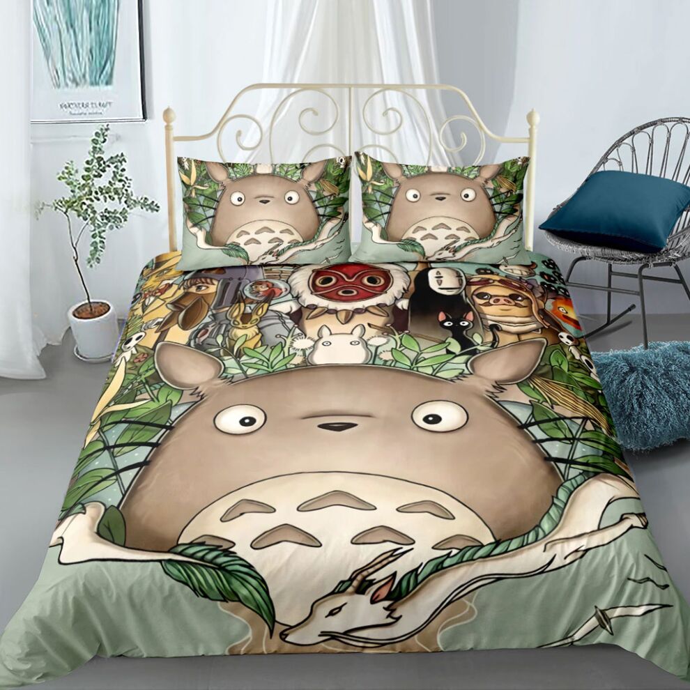 Studio Ghibli Main Characters Bedding Set (Totoro, Mononoke, No Face ...