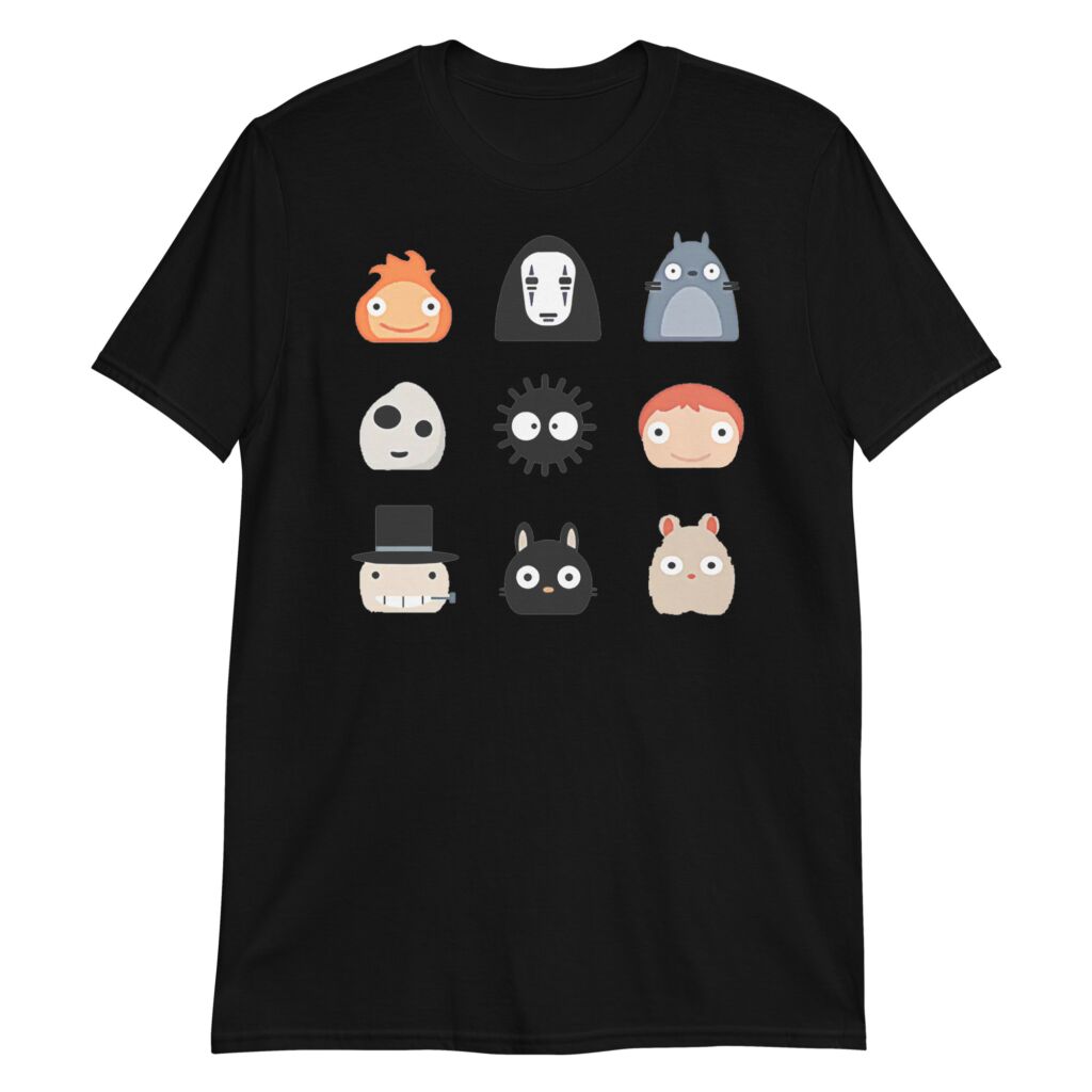 Hayao Miyazaki Main Characters Chibi T-Shirt - Ghibli Merch Store ...