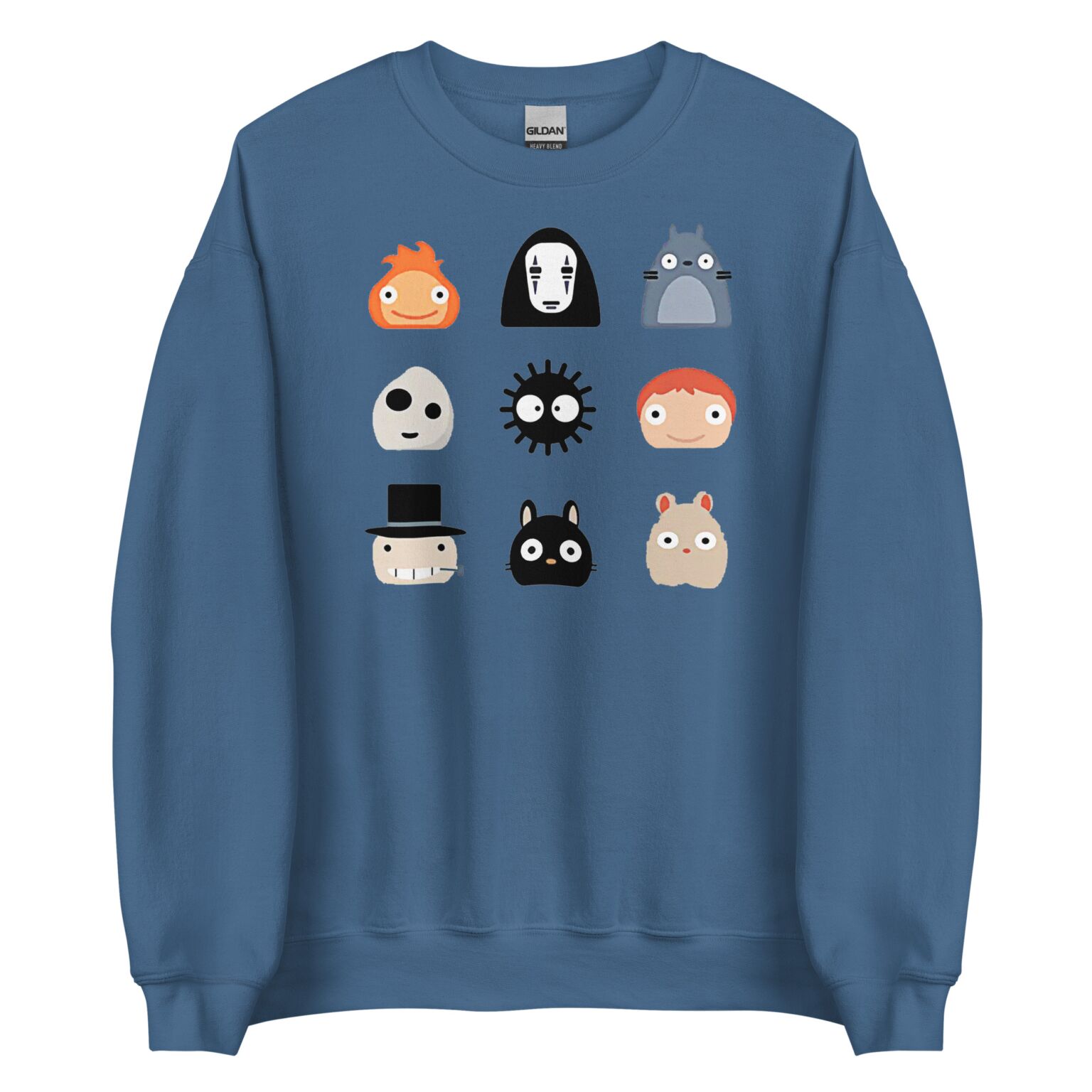Hayao Miyazaki Main Characters Chibi Sweatshirt - Ghibli Merch Store ...