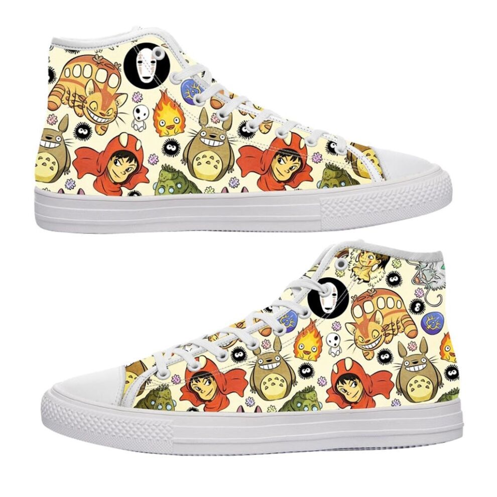 Ghibli Characrers Colorful Converse Shoes