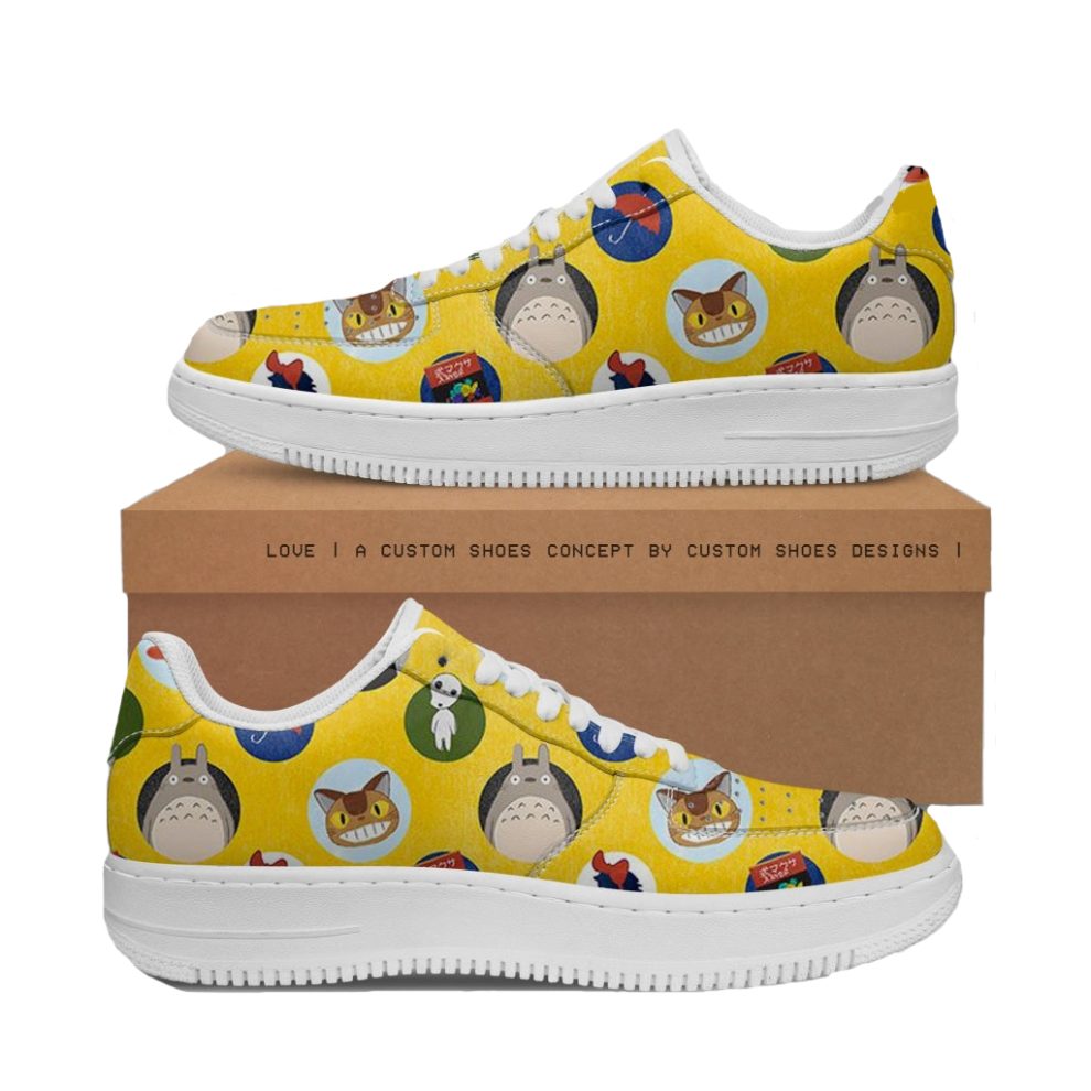 Ghibli Characters Yellow Air Force Shoes - Ghibli Merch Store ...