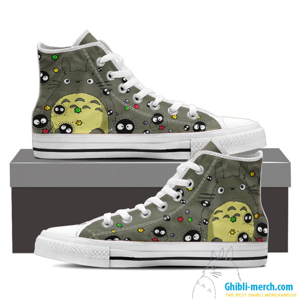 HighTop Totoro And Soot Sprites Custom Converse Shoes - Studio Ghibli ...