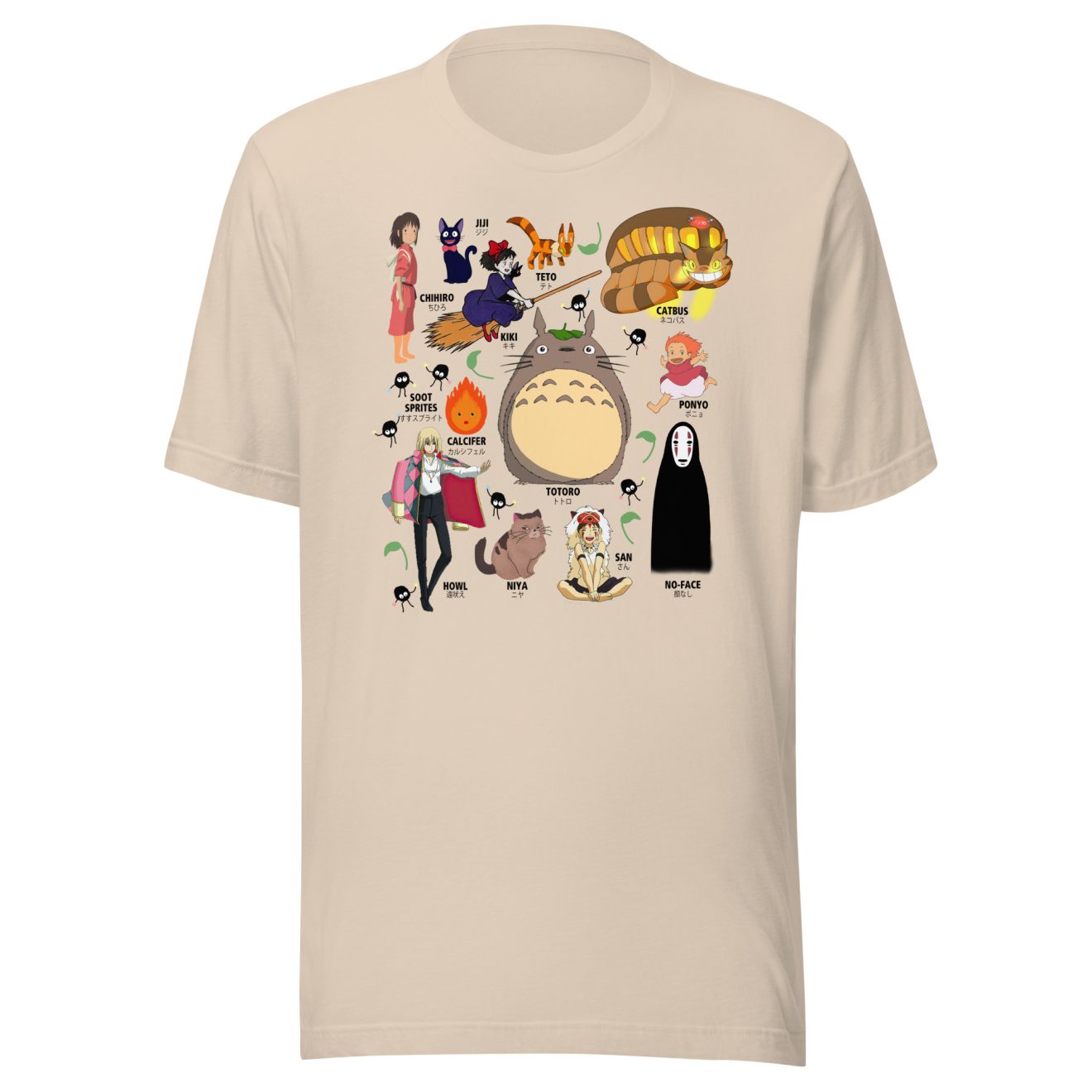 Ghibli Main Characters With Name Unisex T-shirt - Ghibli Merch Store ...
