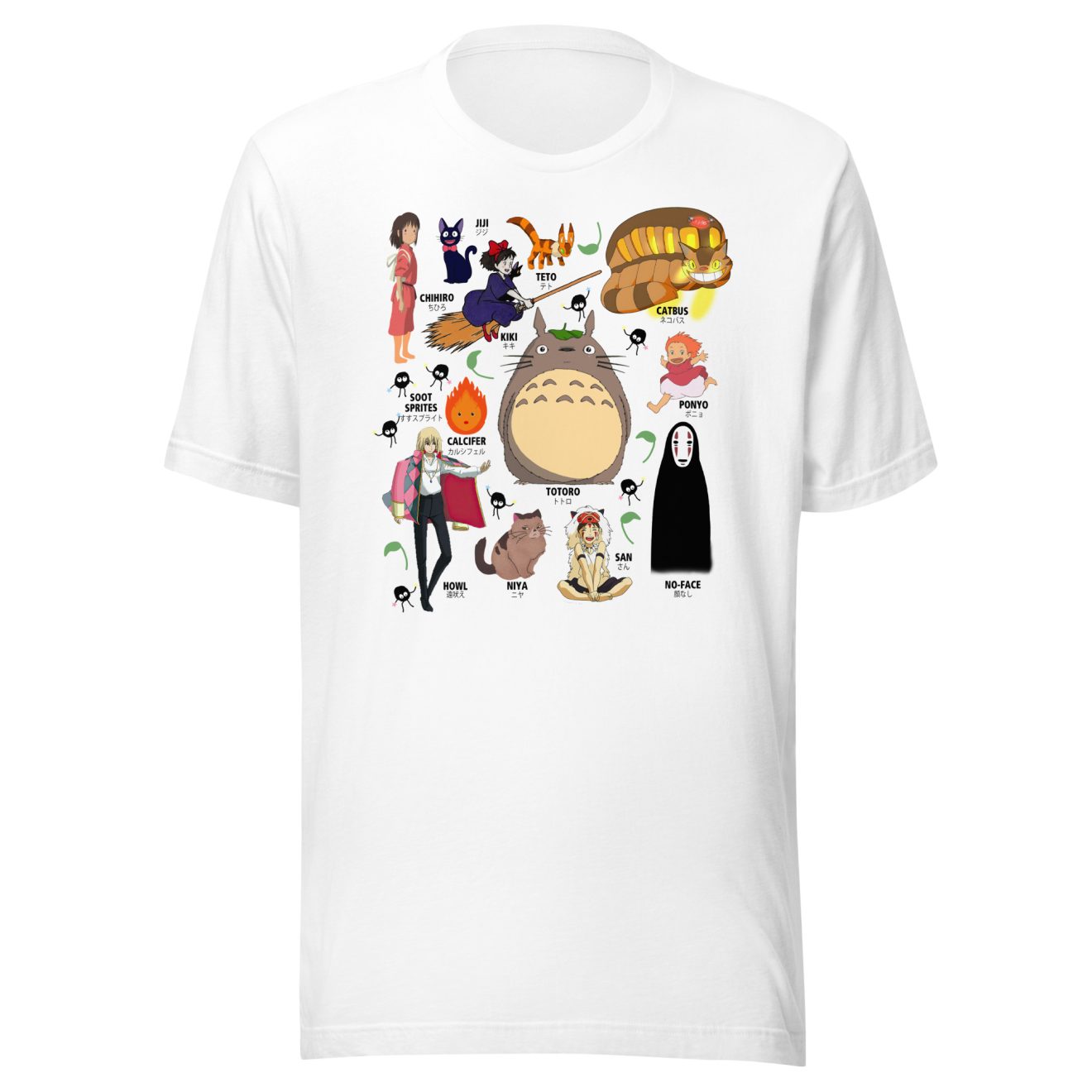 Ghibli Main Characters With Name Unisex T-shirt - Ghibli Merch Store ...
