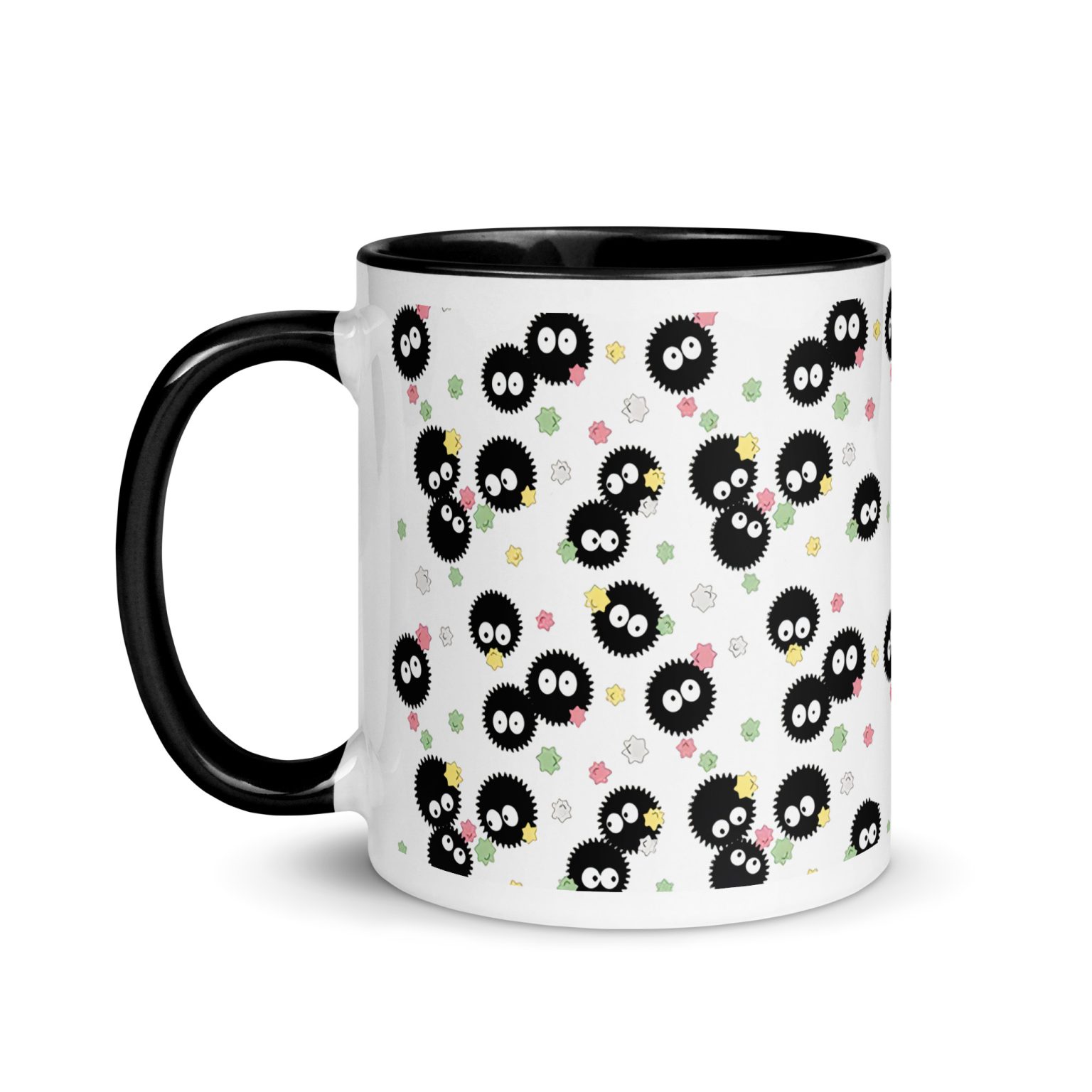 Cute Soot Sprites With Candy Mug 11oz With Color Inside - Ghibli Merch ...