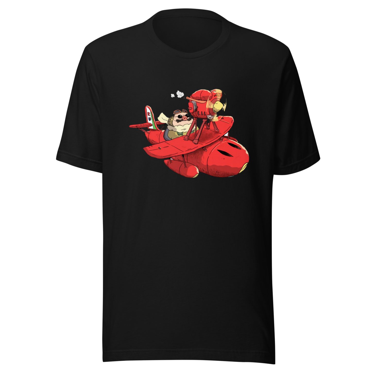 Porco Rosso Plane Sketch T-Shirt - Kurenai No Buta Studio Ghibli Shirt ...
