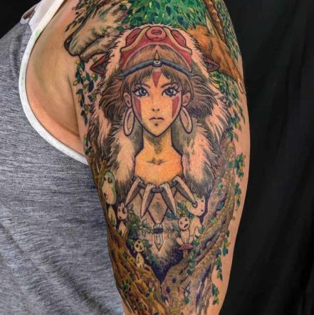 Explore 90+ Latest Princess Mononoke Tattoo Ideas | Ghibli Merch