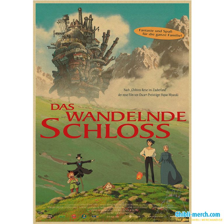 Studio Ghibli Movie Howls Moving Castle Poster (22 Colors) - Ghibli ...