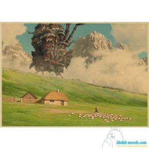 Studio Ghibli Movie Howls Moving Castle Poster (22 Colors) - Ghibli ...