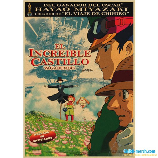 Studio Ghibli Movie Howls Moving Castle Poster (22 Colors) - Ghibli ...