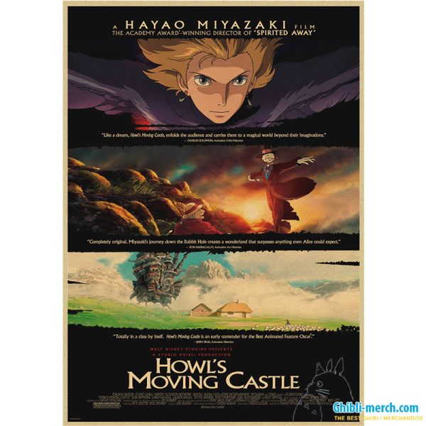 Studio Ghibli Movie Howls Moving Castle Poster (22 Colors) - Ghibli ...
