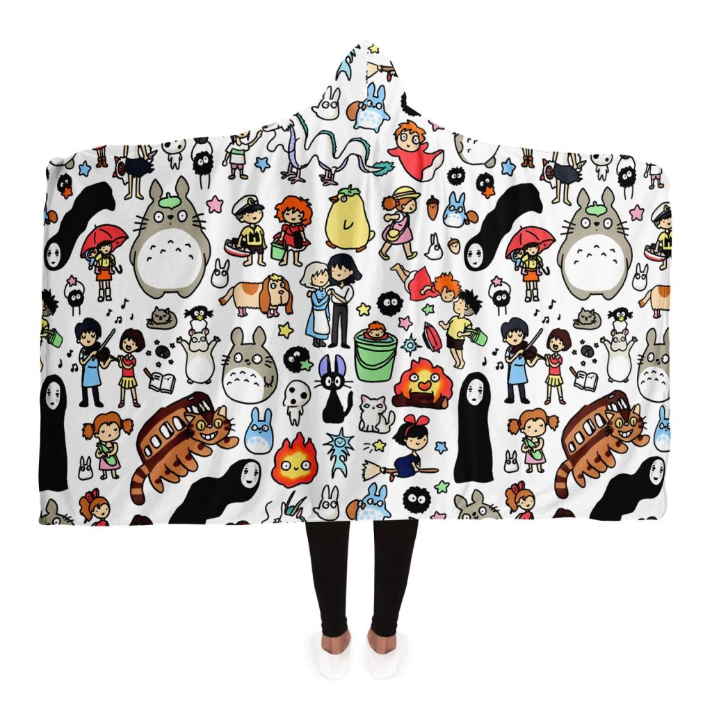 Studio Ghibli All Mini Character Hooded Blanket - Ghibli Merch Store ...