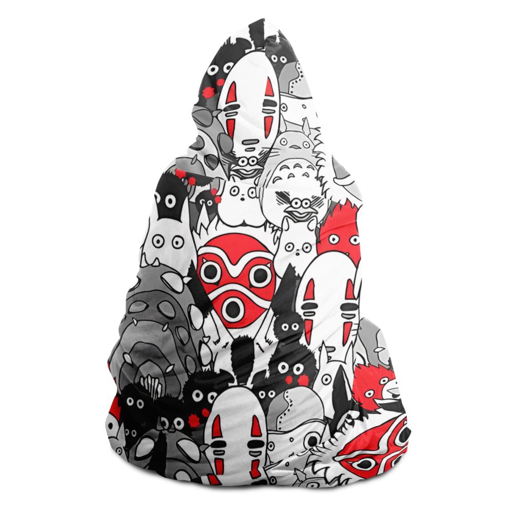 Ghibli Face Character 3D Hooded Blanket - Ghibli Merch Store - Official ...