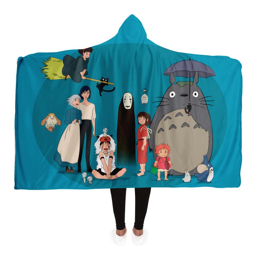 Kiki's Delivery Service Jiji Pattern Hooded Blanket - Ghibli Merch ...