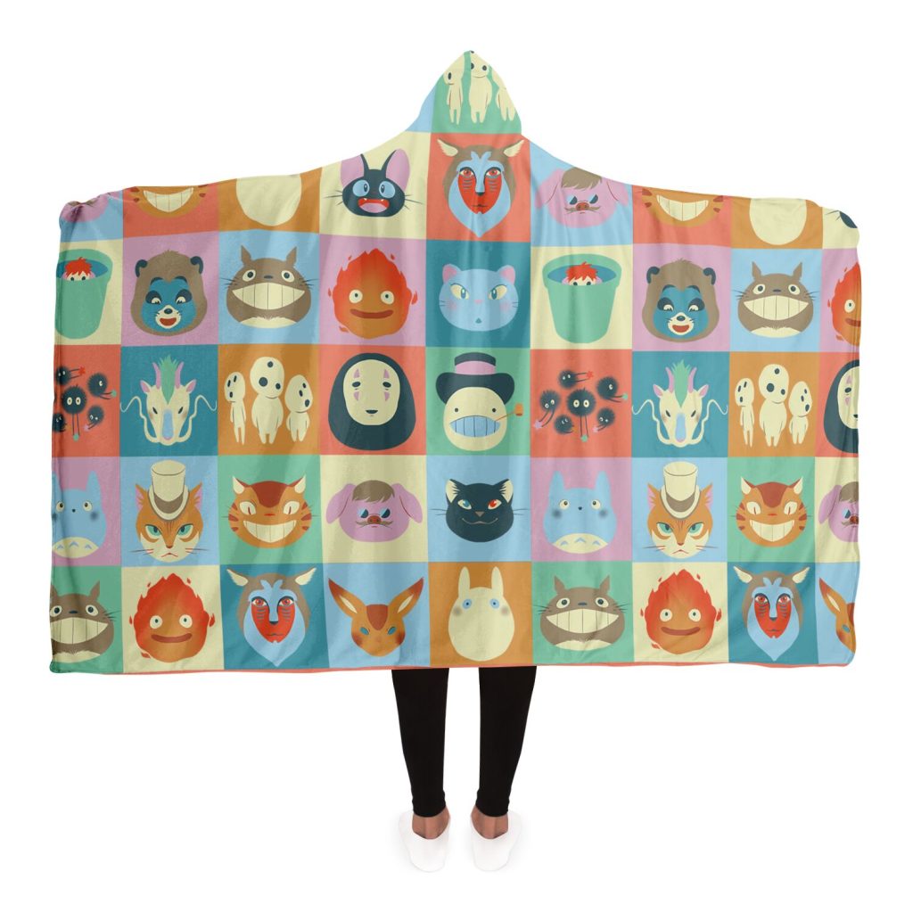 Kiki's Delivery Service Jiji Face Hooded Blanket - Ghibli Merch Store ...