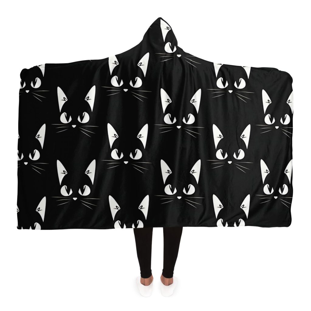 Kiki's Delivery Service Jiji Pattern Hooded Blanket - Ghibli Merch ...