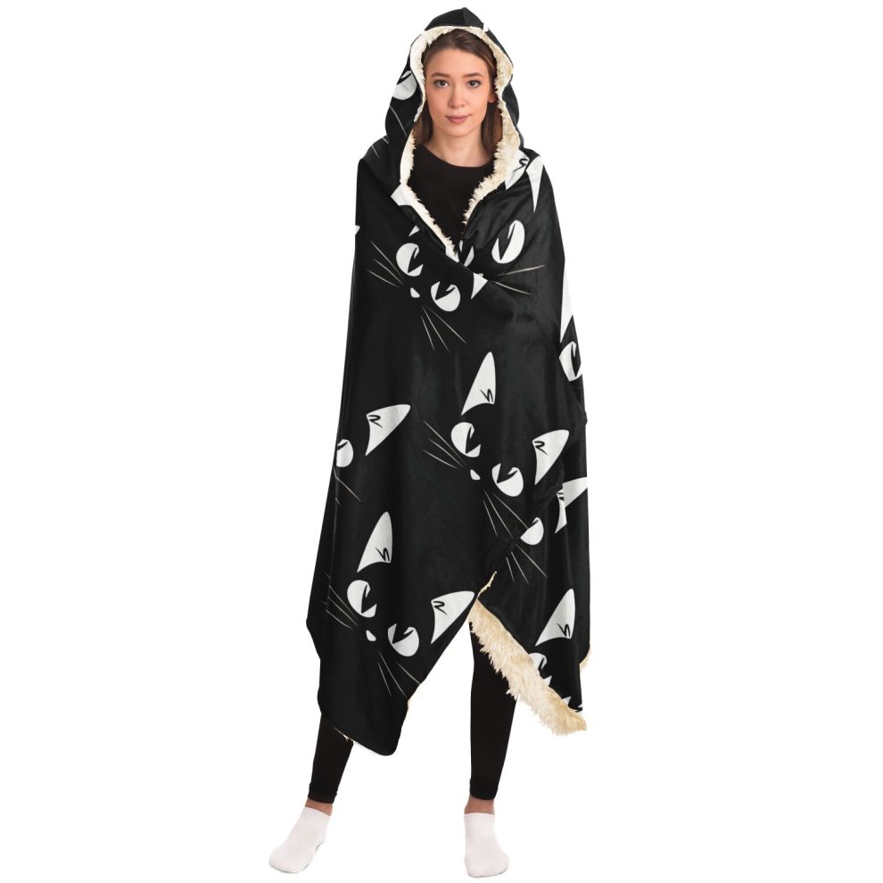 Kiki's Delivery Service Jiji Pattern Hooded Blanket - Ghibli Merch ...
