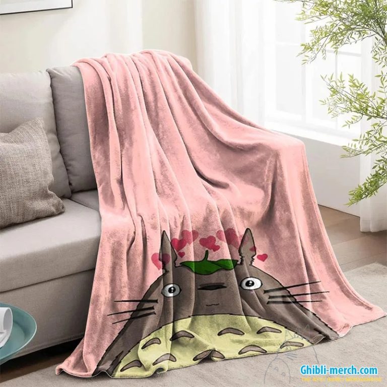 Cute Pink Totoro Blanket Fleece NEW Arrivals 2024 | Ghibli Merch Store