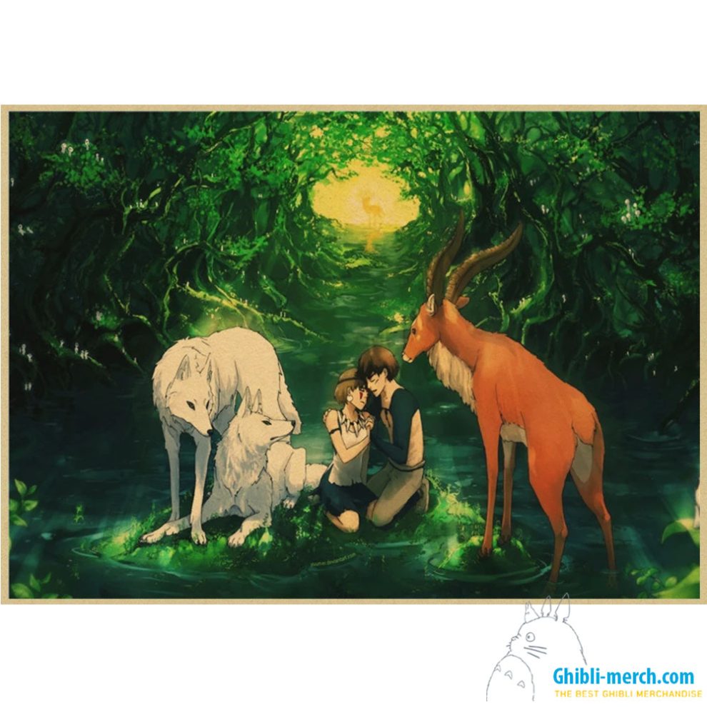 Princess Mononoke Home Decor Vintage Poster (29 Colors) | Ghibli Merch ...