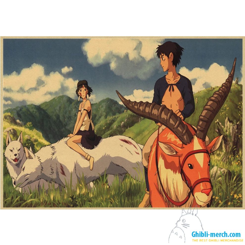 Princess Mononoke Home Decor Vintage Poster (29 Colors) | Ghibli Merch ...