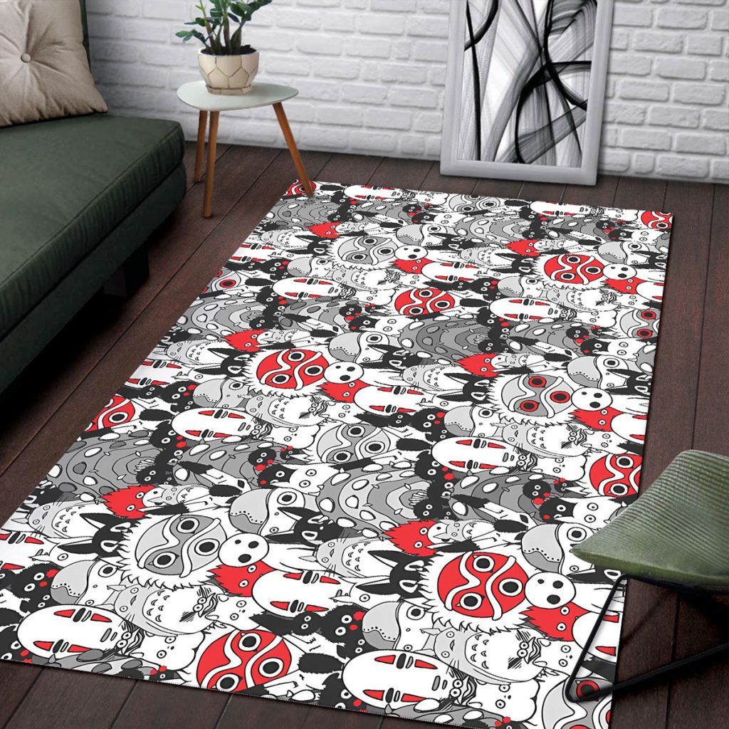 Studio Ghibli Face Characters Rug - Ghibli Merch Store