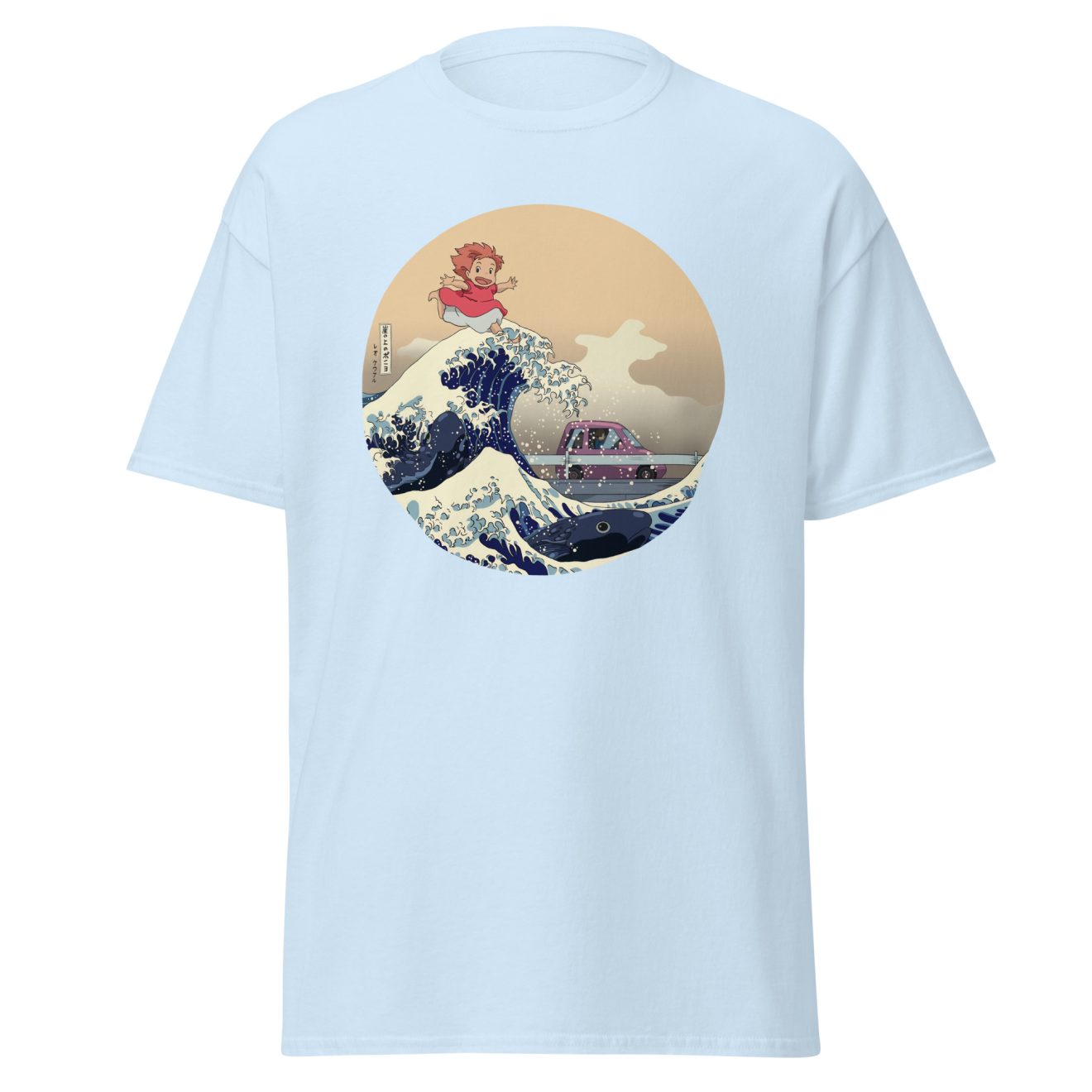 Anime Ponyo On The Japanese Wave T Shirt - Ghibli Merch Store ...