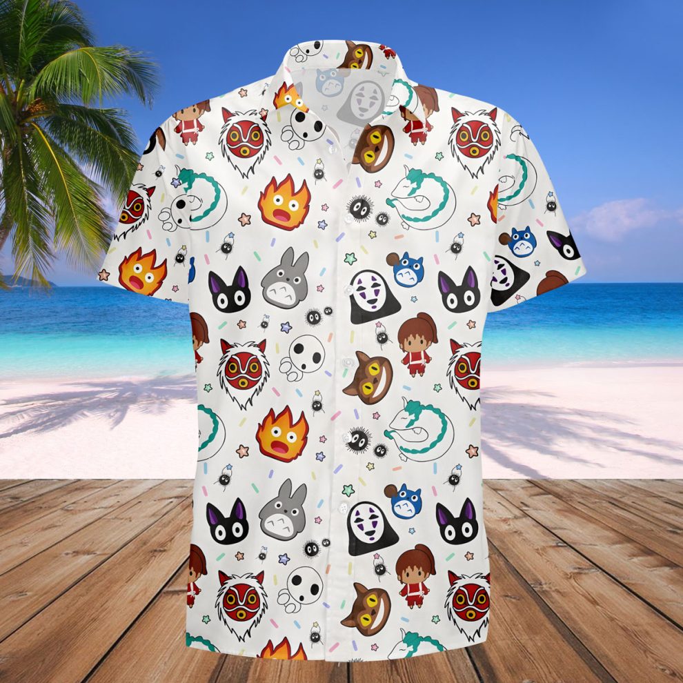 Studio Ghibli Main Characters Hawaiian Shirt S-4XL - Ghibli Merch Store ...