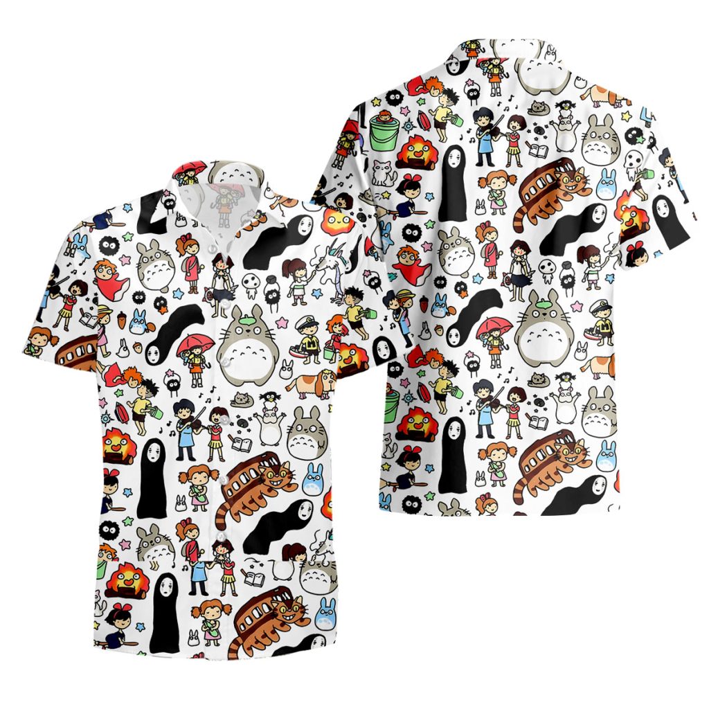 Studio Ghibli Movies Circle Hawaiian Shirt S-4X - Ghibli Merch Store ...