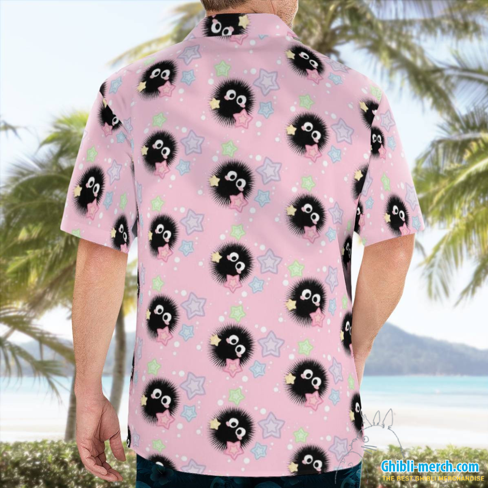 Studio Ghibli Susuwatari Button Up Shirt PINK | Ghibli Merch Store