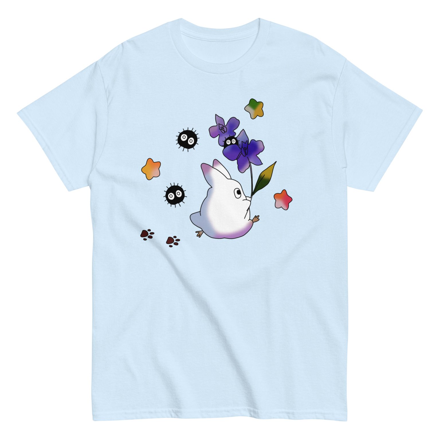 Studio Ghibli White Totoro And Soot Sprites T-Shirt - Ghibli Merch ...