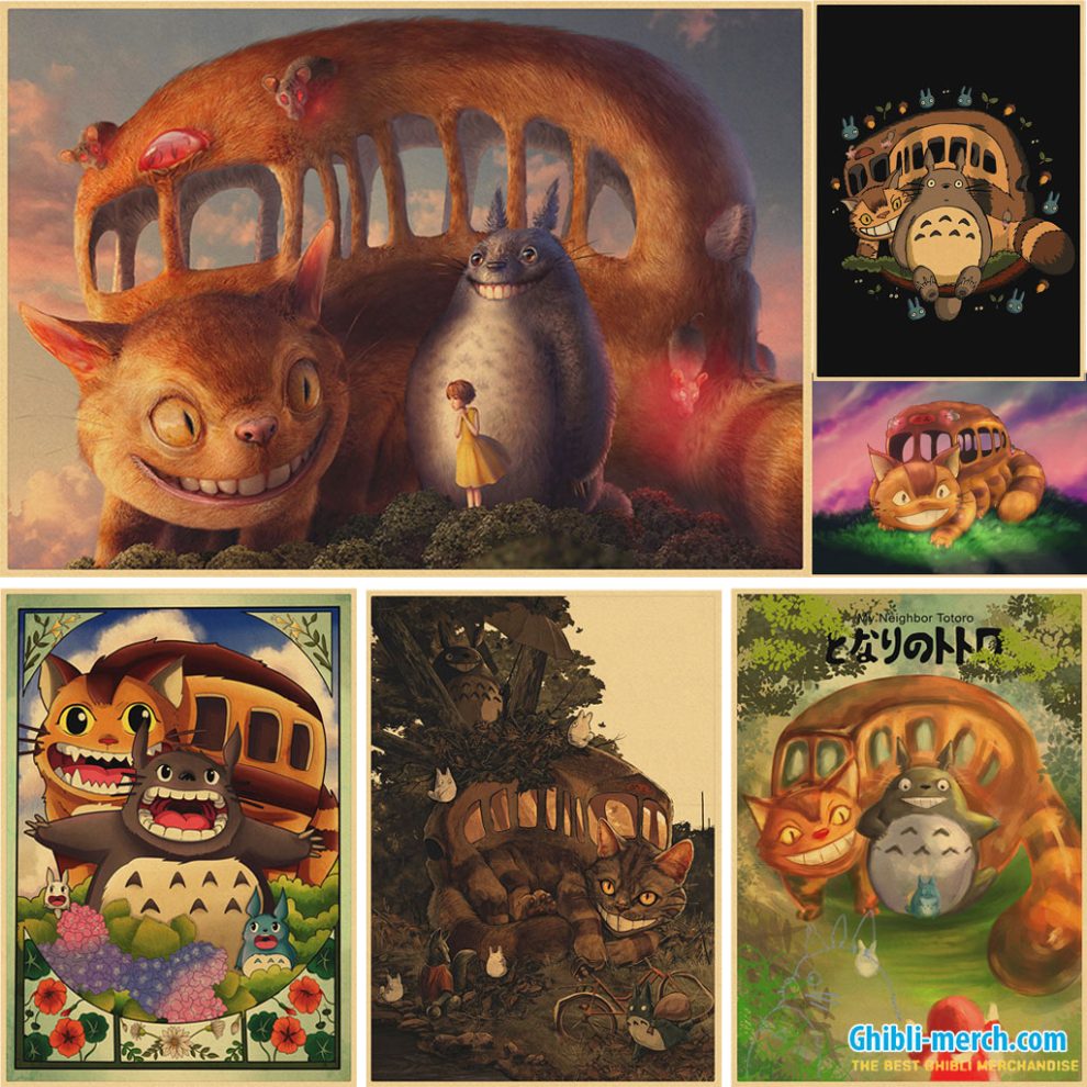 Catbus From Totoro Poster Movies Japanese Art ( 8 Colors)