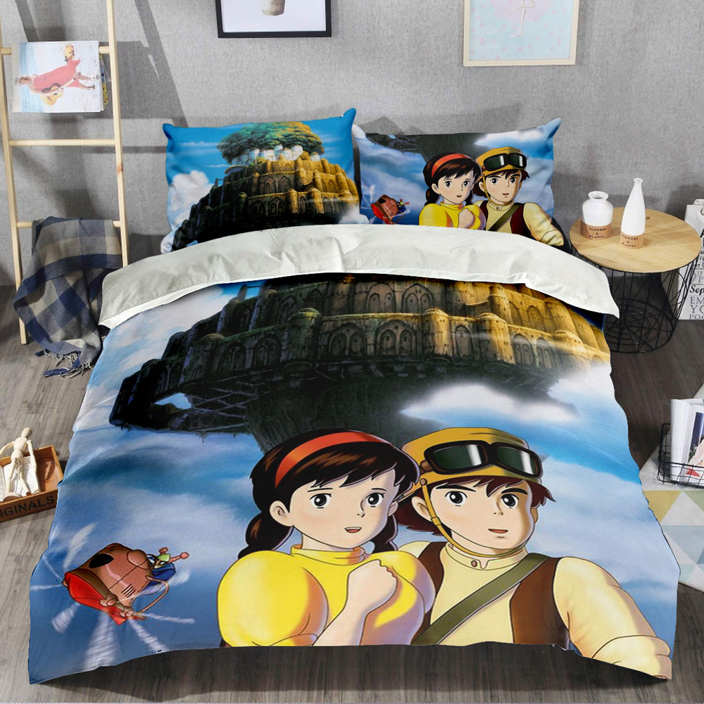 Castle In The Sky Pazu Sheeta Bed Sheets Print 3D - Ghibli Merch Store ...