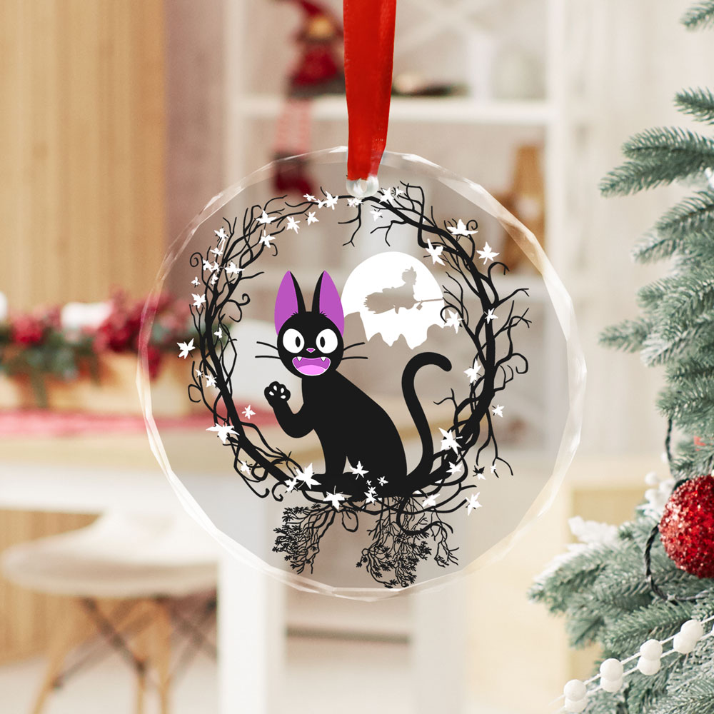 Cute Glass Kiki And Jiji Ornament Christmas | Ghibli Merch Store