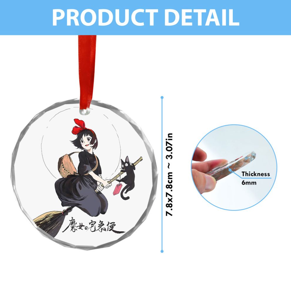 Cute Glass Kiki And Jiji Ornament Christmas | Ghibli Merch Store